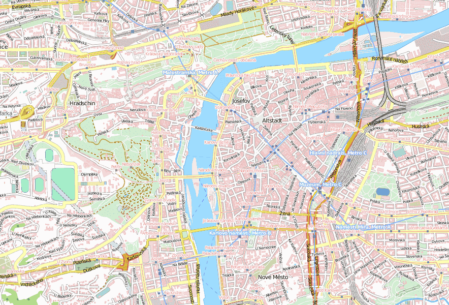 Prag-Stadtplan bei Citysam inkl. Unterkünften in diesem Stadtplan